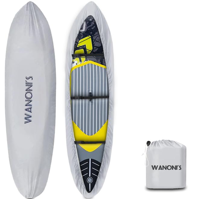 Wanoni's Kayak Cover Heavy Duty Waterproof Canoe Cover – UV Resistant Fishing Boat Cover for Outdoor Storage (9.3-18ft) (Gray, Suitable for 16.8-18ft Kayak)