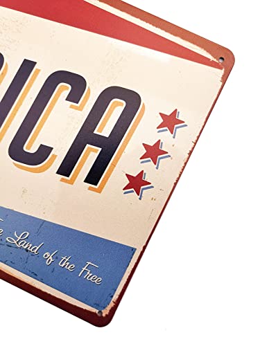 ERLOOD Made in America Retro Metal Vintage Tin Sign 12 x 8