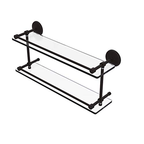 Allied Brass MC-2/22-GAL-ORB Mc 2 Gal Monte Carlo Inch Double Gallery Rail Glass Shelf, 22 Inch, Oil Rubbed Bronze