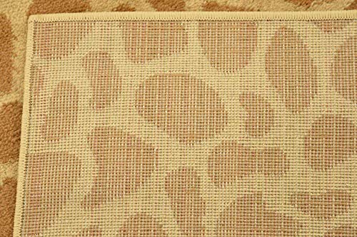 Unique Loom Wildlife Collection Animal Inspired with Giraffe Print Design Area Rug, 3 ft 3 in x 5 ft 3 in, Yellow/Light Brown