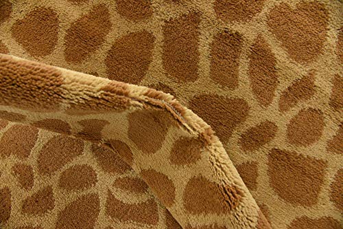 Unique Loom Wildlife Collection Animal Inspired with Giraffe Print Design Area Rug, 3 ft 3 in x 5 ft 3 in, Yellow/Light Brown
