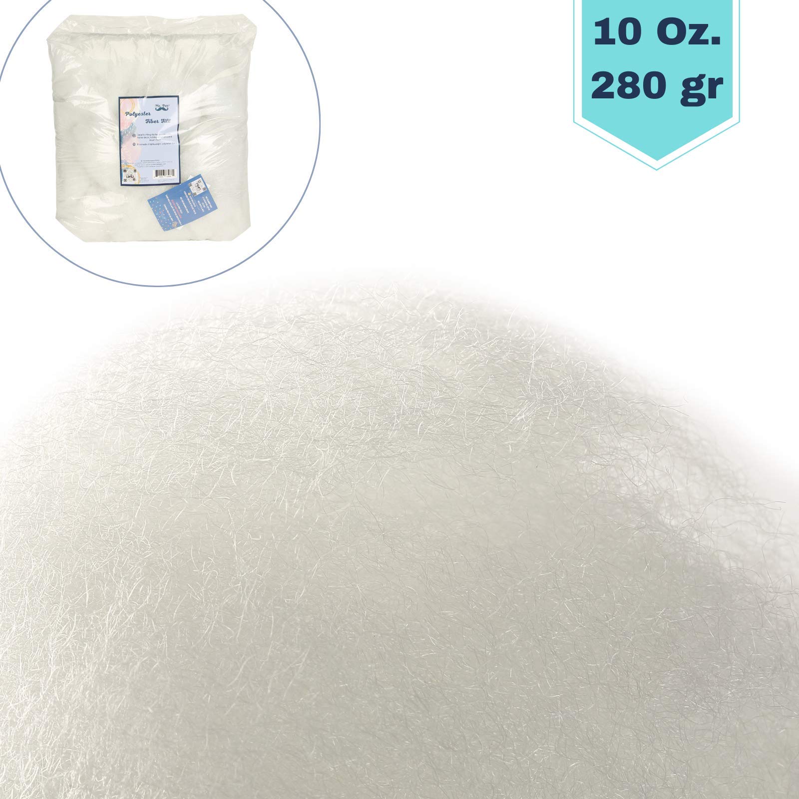 Mr. Pen- Polyester Fiber Fill, 10 oz, White, Pillow Stuffing, Stuffing, Pillow Filling Stuffing, Stuffing for Stuffed Animals, Poly Filling Stuffing, Cotton Stuffing, Pillow Filler, Pillow Filling