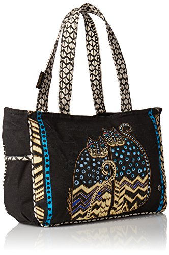 Laurel Burch Medium Tote Zipper Top 15.5"X4.5"X10", Spotted Cats