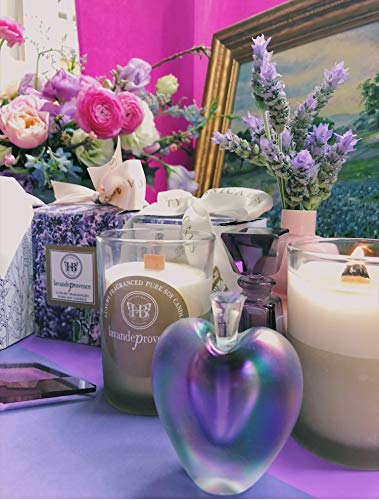 HB Botanicals Luxury Candle Lavande Provence Highly Scented Soy Candle Lavender Wax. Clean Burn in 7.5 Oz Frosted Gold Glass. Beautiful Gold Embossed Gift Box. Gift Wrapped! Safe Cotton Wick