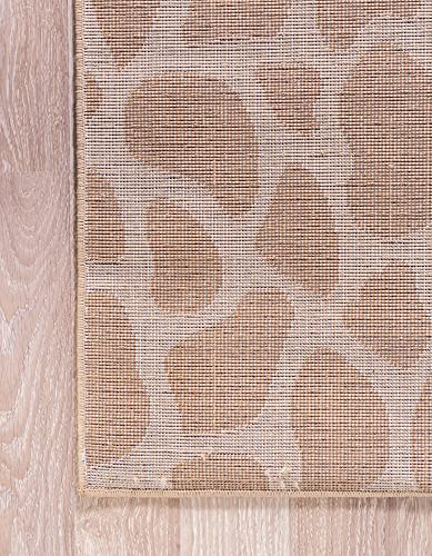 Unique Loom Wildlife Collection Animal Inspired with Giraffe Print Design Area Rug, 3 ft 3 in x 5 ft 3 in, Yellow/Light Brown