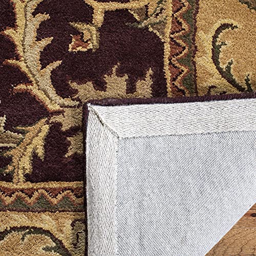 SAFAVIEH Classic Collection 6' x 9' Dark Plum / Gold CL244B Handmade Traditional Oriental Premium Wool Area Rug