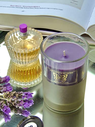 HB Botanicals Luxury Candle Lavande Provence Highly Scented Soy Candle Lavender Wax. Clean Burn in 7.5 Oz Frosted Gold Glass. Beautiful Gold Embossed Gift Box. Gift Wrapped! Safe Cotton Wick