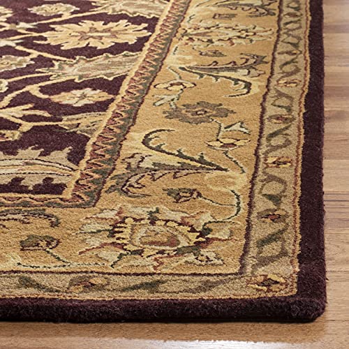 SAFAVIEH Classic Collection 6' x 9' Dark Plum / Gold CL244B Handmade Traditional Oriental Premium Wool Area Rug