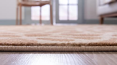 Unique Loom Wildlife Collection Animal Inspired with Giraffe Print Design Area Rug, 3 ft 3 in x 5 ft 3 in, Yellow/Light Brown