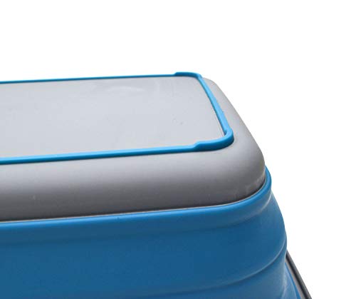 SAMMART 9.2L (2.37Gallon) Collapsible Tub - Portable Outdoor Picnic Basket/Crater - Foldable Shopping Bag - Space Saving Storage Container (M, Deep Blue)