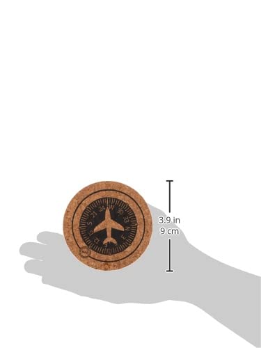 Corkology Aviation Set Flight Instruments Coasters, 3.75" dia, Cork
