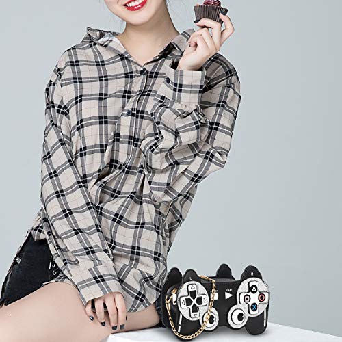 USTYLE Gamepad Shaped Crossbody Bag, Fashionable Novel Unique Girl Women Shoulder Bag with Chain Strap (black)