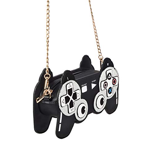 USTYLE Gamepad Shaped Crossbody Bag, Fashionable Novel Unique Girl Women Shoulder Bag with Chain Strap (black)