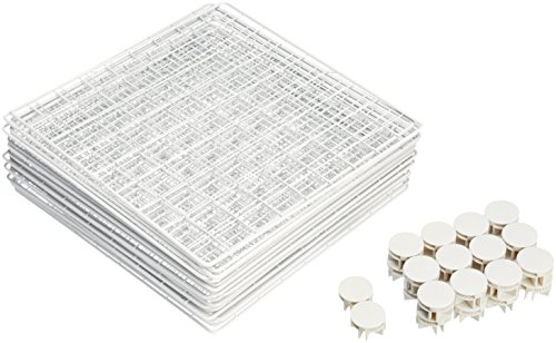 Amazon Basics Collapsible Fabric Storage Cubes Organizer with Handles, Beige - Pack of 6 & Amazon Basics 6-Cube Wire Grid Storage Shelves, 14" x 14" Stackable Cubes, White