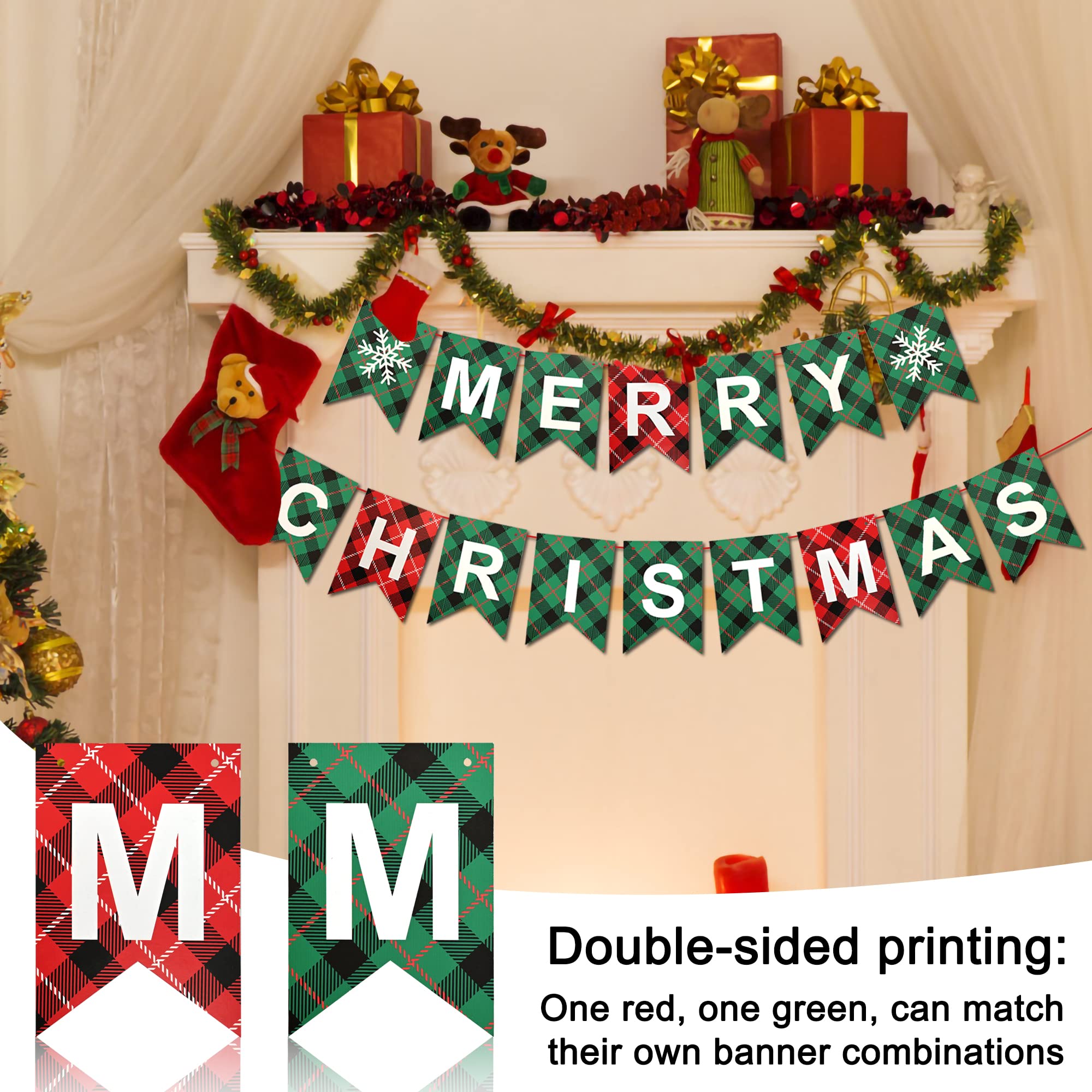 Christmas Decorations Indoor Fireplace Merry Christmas Banner