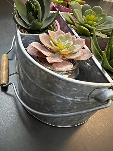 Hosley's Galvanized Carry All Kitchen Utensil Caddy Serve Ware 13 Inch Long. Ideal for Party Garden Patio. O4