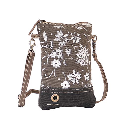 Myra Bag Dusky Bleach Upcycled Canvas & Leather Small Crossbody Bag S-1509