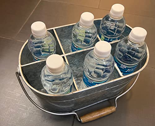 Hosley's Galvanized Carry All Kitchen Utensil Caddy Serve Ware 13 Inch Long. Ideal for Party Garden Patio. O4