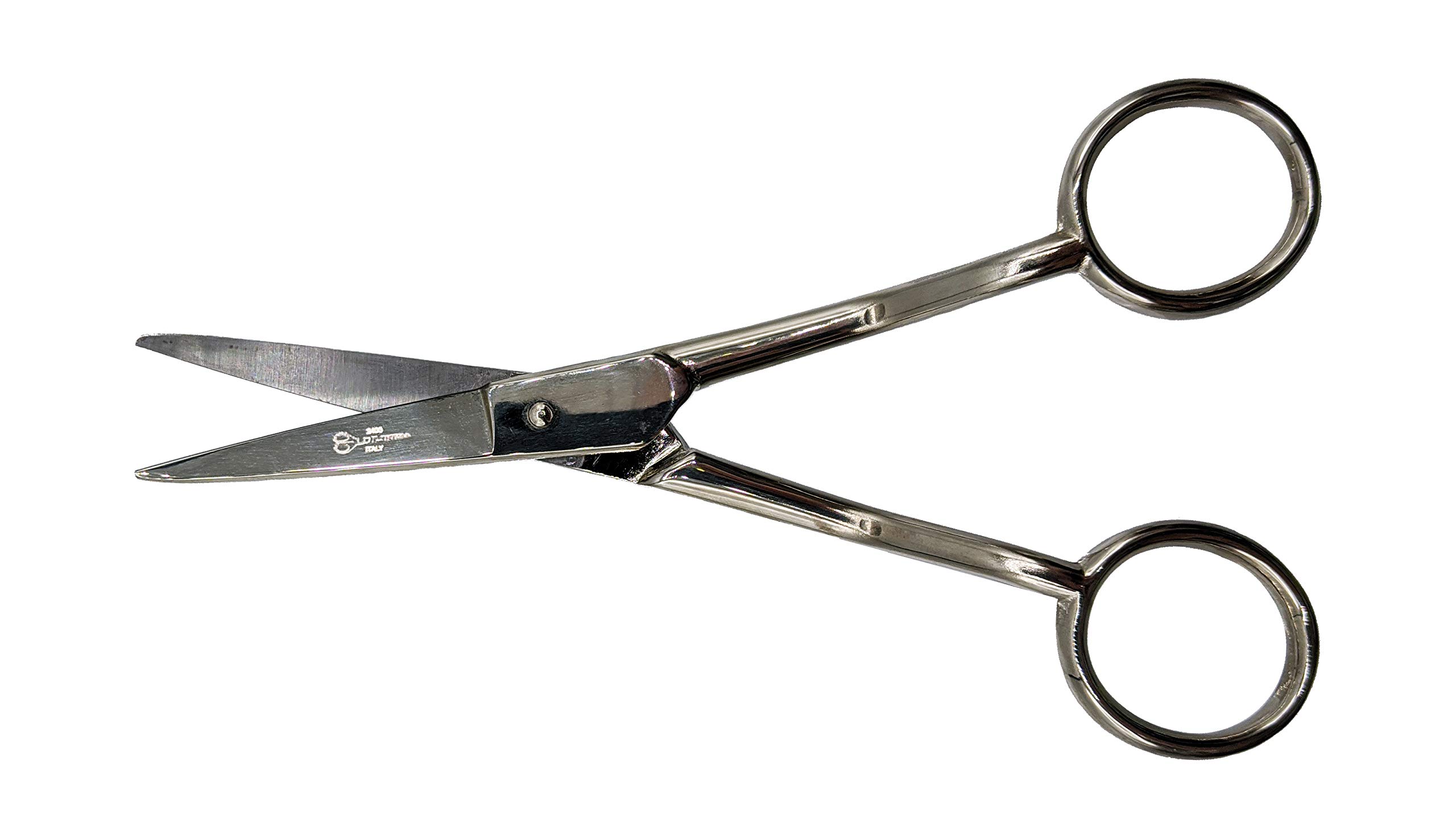 Ultima 6 Inch Embroidery & Applique Scissors – Drop Forged Carbon Steel Embroidery Sheers, Double Curved, Chrome Plated & Made in Italy
