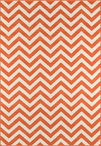 Momeni Rugs , Baja Collection Contemporary Indoor & Outdoor Area Rug, Easy to Clean, UV protected & Fade Resistant, 6'7" x 9'6", Orange