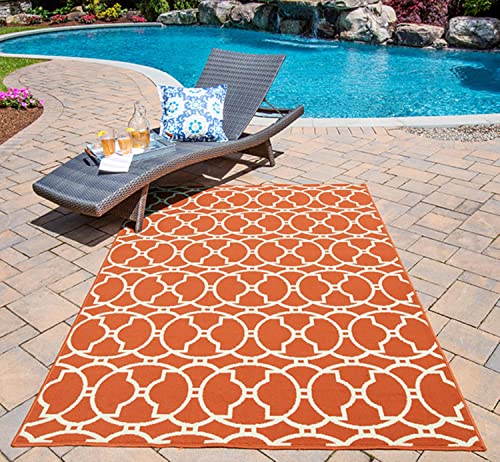 Momeni Rugs , Baja Collection Contemporary Indoor & Outdoor Area Rug, Easy to Clean, UV protected & Fade Resistant, 2'3" x 4'6", Orange