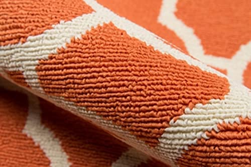 Momeni Rugs , Baja Collection Contemporary Indoor & Outdoor Area Rug, Easy to Clean, UV protected & Fade Resistant, 2'3" x 4'6", Orange