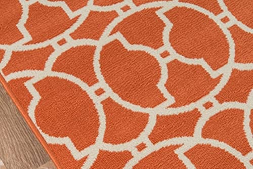 Momeni Rugs , Baja Collection Contemporary Indoor & Outdoor Area Rug, Easy to Clean, UV protected & Fade Resistant, 2'3" x 4'6", Orange