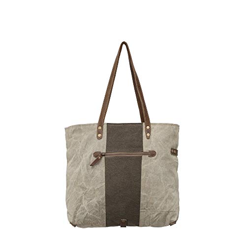 Myra Bags Adventure Begins Upcycled Canvas & Denim Tote Bag S-0897