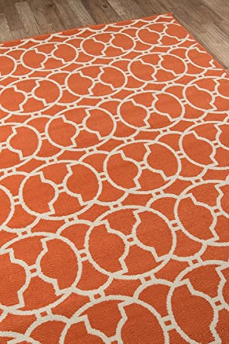 Momeni Rugs , Baja Collection Contemporary Indoor & Outdoor Area Rug, Easy to Clean, UV protected & Fade Resistant, 2'3" x 4'6", Orange