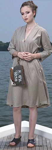 Myra Bag Vintage 1930 Upcycled Canvas Wristlet Bag S-1144
