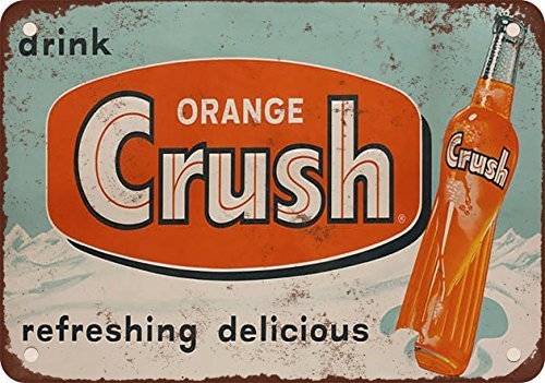 Unoopler 12" x 16" 1953 Drink Orange Crush Vintage Look Reproduction Metal Tin Sign 12X18 Inches