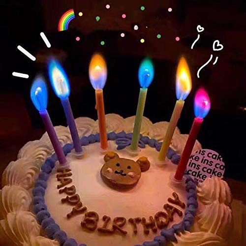 Birthday Cake Candles in Holders Cake Tricks and Decorations β Colors: red, Pink, Yellow, Blue, Green, Purple β 12 Pieces (12)