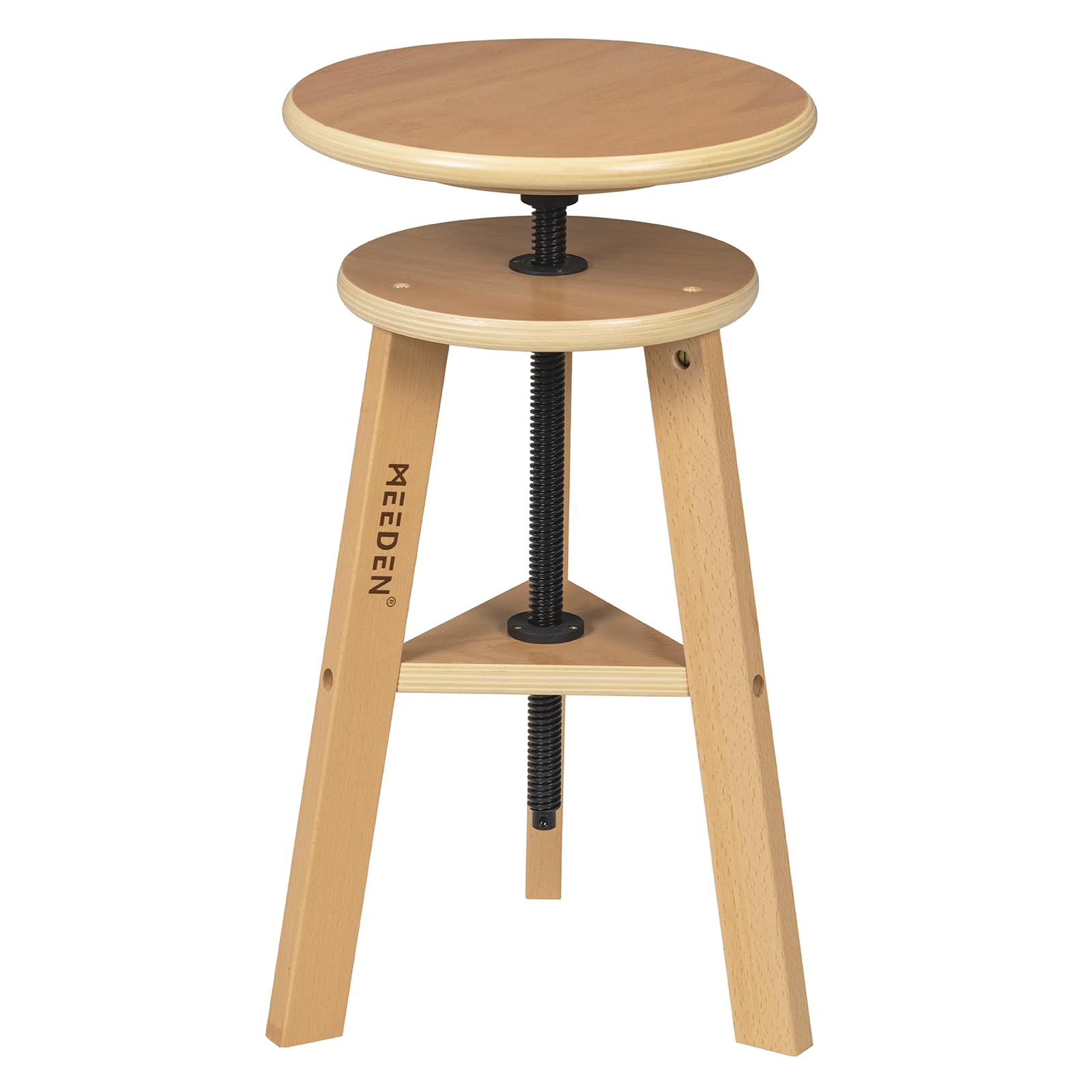 MEEDEN Wooden Drafting Stool with Adjustable Height , Artist Stool,Office Studio Stool, Up to 220 Lbs,German Beech Wood, Perfect for Artists Studio,Home Use,Kitchen,Bars