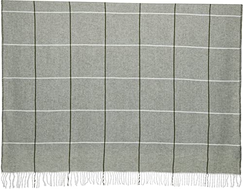 Arus Highlands Collection Tartan Plaid Design Queen Size Throw Blanket Green Stripes 60" X 80"