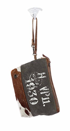 Myra Bag Vintage 1930 Upcycled Canvas Wristlet Bag S-1144