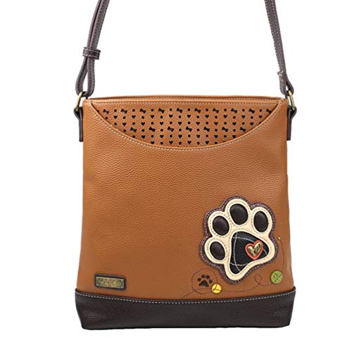 Chala Handbags Paw Print Sweet Messenger Bag Purse, Dog Mom Dog Lover