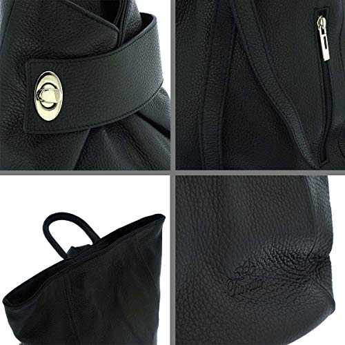 Fioretta Italian Genuine Leather Top Handle Backpack Purse Shoulder Bag Handbag For Women