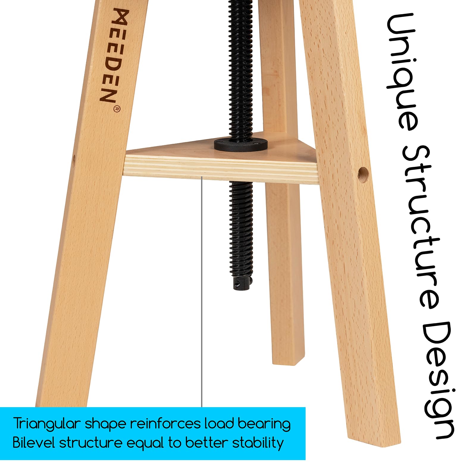 MEEDEN Wooden Drafting Stool with Adjustable Height , Artist Stool,Office Studio Stool, Up to 220 Lbs,German Beech Wood, Perfect for Artists Studio,Home Use,Kitchen,Bars