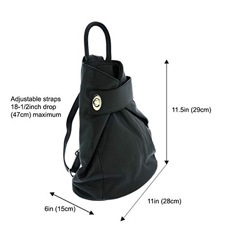 Fioretta Italian Genuine Leather Top Handle Backpack Purse Shoulder Bag Handbag For Women