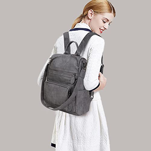 RAVUO Backpack Purse for Women, PU Leather Anti-theft Backpack Fashion Convertible Shoulder Bag for Ladies Three Ways to Carry