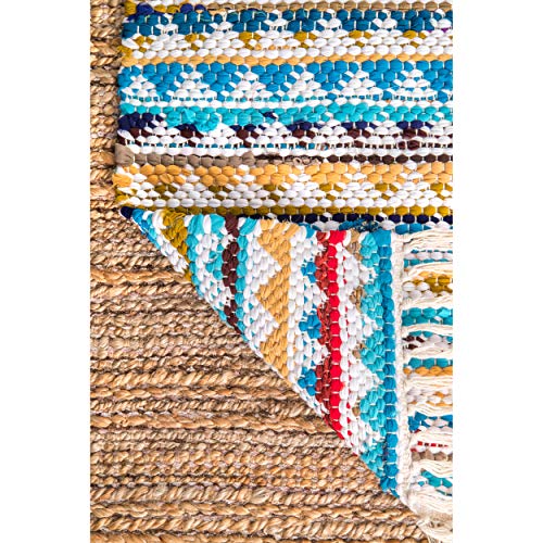 nuLOOM Rainbow Striped Boho Accent Rug, 2' x 3', Multi