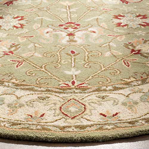 SAFAVIEH Antiquity Collection 6' Round Sage AT21D Handmade Traditional Oriental Premium Wool Area Rug