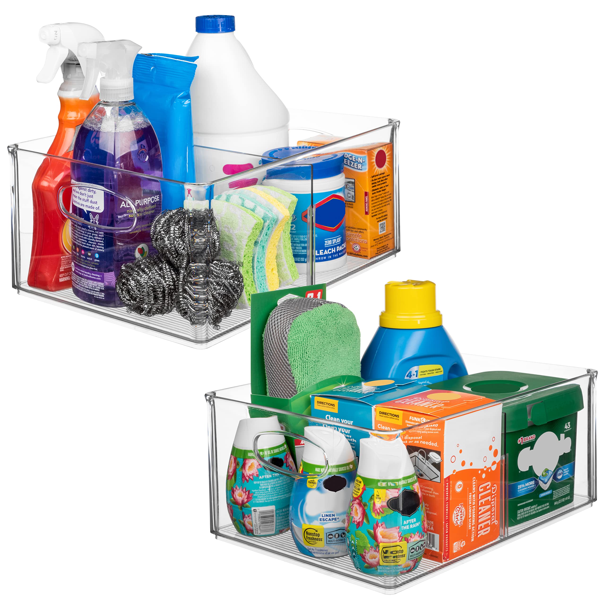 ClearSpace All-Purpose Bins with Divider XL(13.5x10x6) – Perfect Kitchen Organization or Pantry Storage – Fridge Organizer, Pantry Organization and Storage Bins, Cabinet Organizers