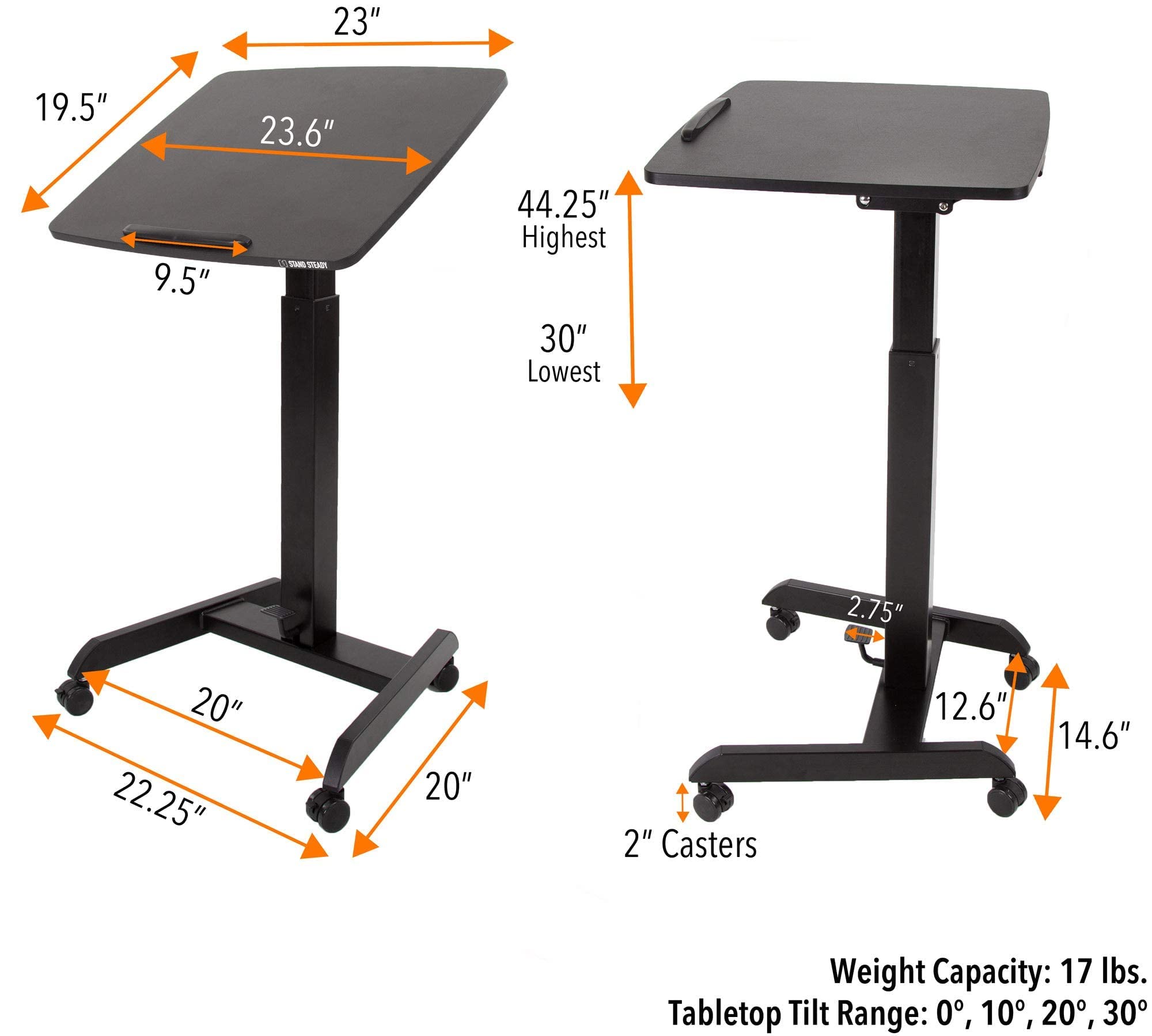 Stand Steady Multifunctional Mobile Podium (Black)