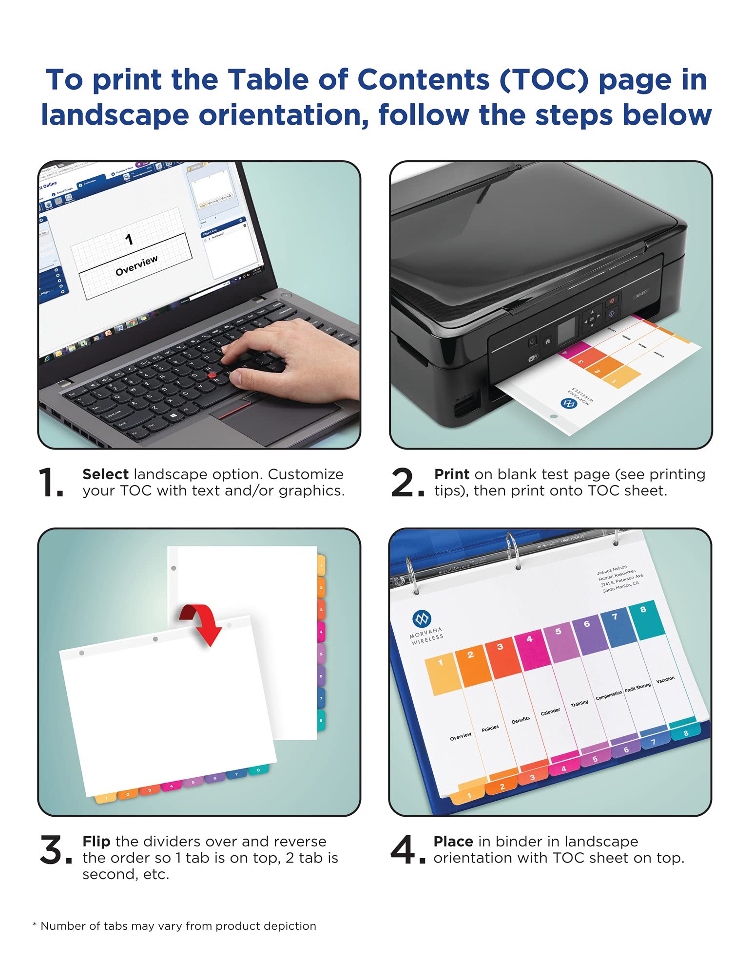 Avery Jan-Dec 12 Tab Dividers for 3 Ring Binders, Customizable Table of Contents, Multicolor Tabs, 1 Set (11127)