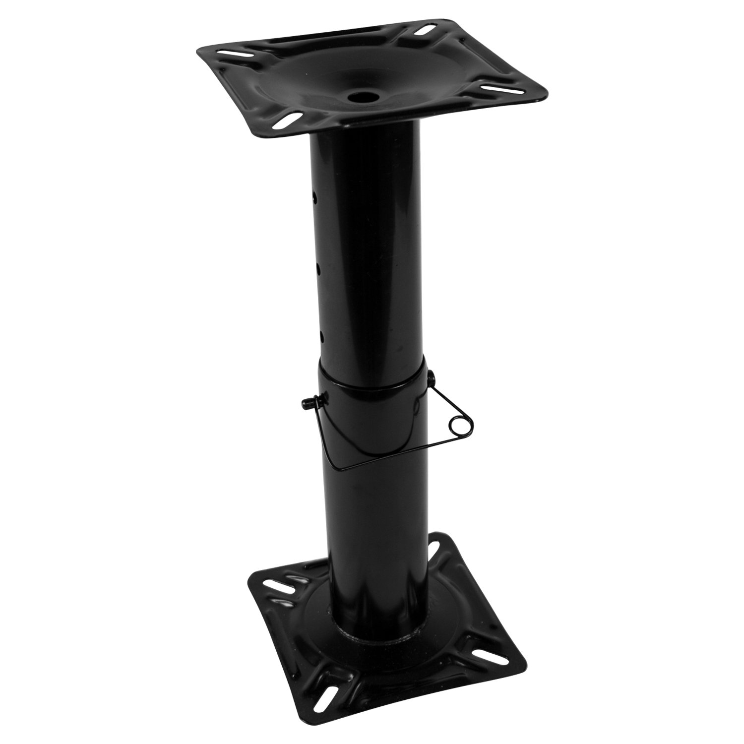 Wise 8WD1255 Adjustable Boat Seat Pedestal Adjustable Height 12" to 18", Black Powder Coated Finish