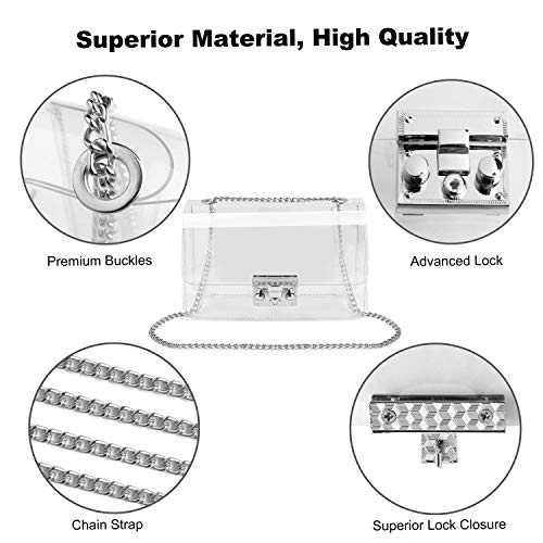 Clear Purse Bag, Shoulder Handbag pouch Stadium/Concert Venues Approved Clear Bag for Women (SV)