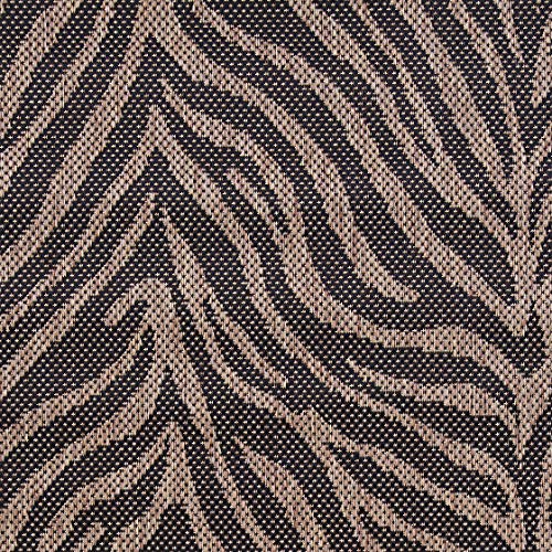 Couristan 1514/0121 Recife Zebra Black/Cocoa Rug, 5-Feet 3-Inch by 7-Feet 6-Inch