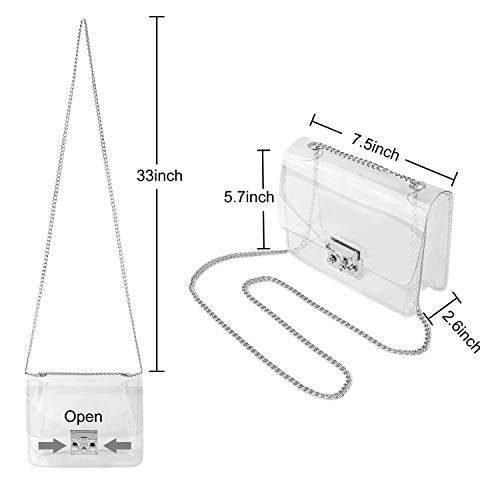 Clear Purse Bag, Shoulder Handbag pouch Stadium/Concert Venues Approved Clear Bag for Women (SV)