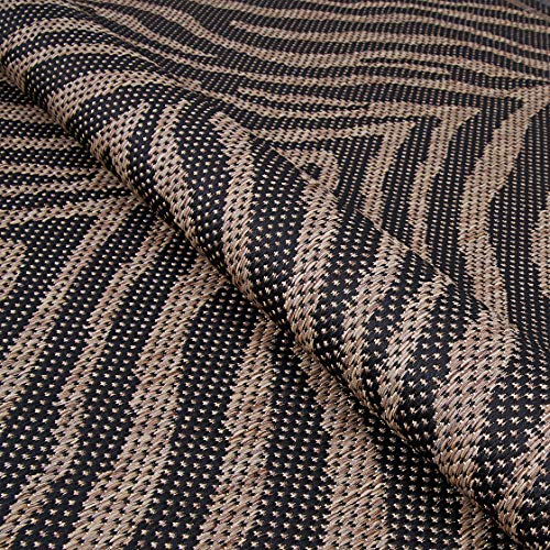Couristan 1514/0121 Recife Zebra Black/Cocoa Rug, 5-Feet 3-Inch by 7-Feet 6-Inch
